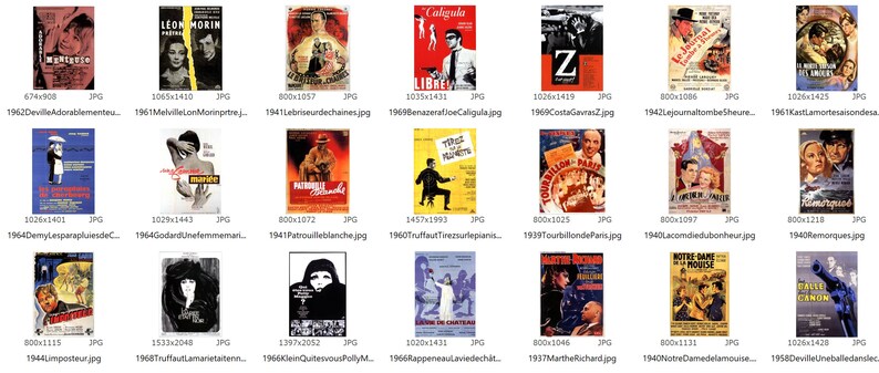 Vintage French Film Movie Poster Collection DOWNLOAD - Etsy