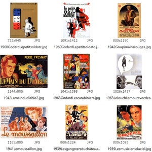 Vintage French Film Movie Poster Collection DOWNLOAD - Etsy