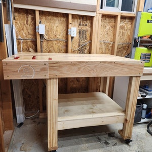 Solid Wood Woodworking Workbench, Assembly Table Version Build Plans ...