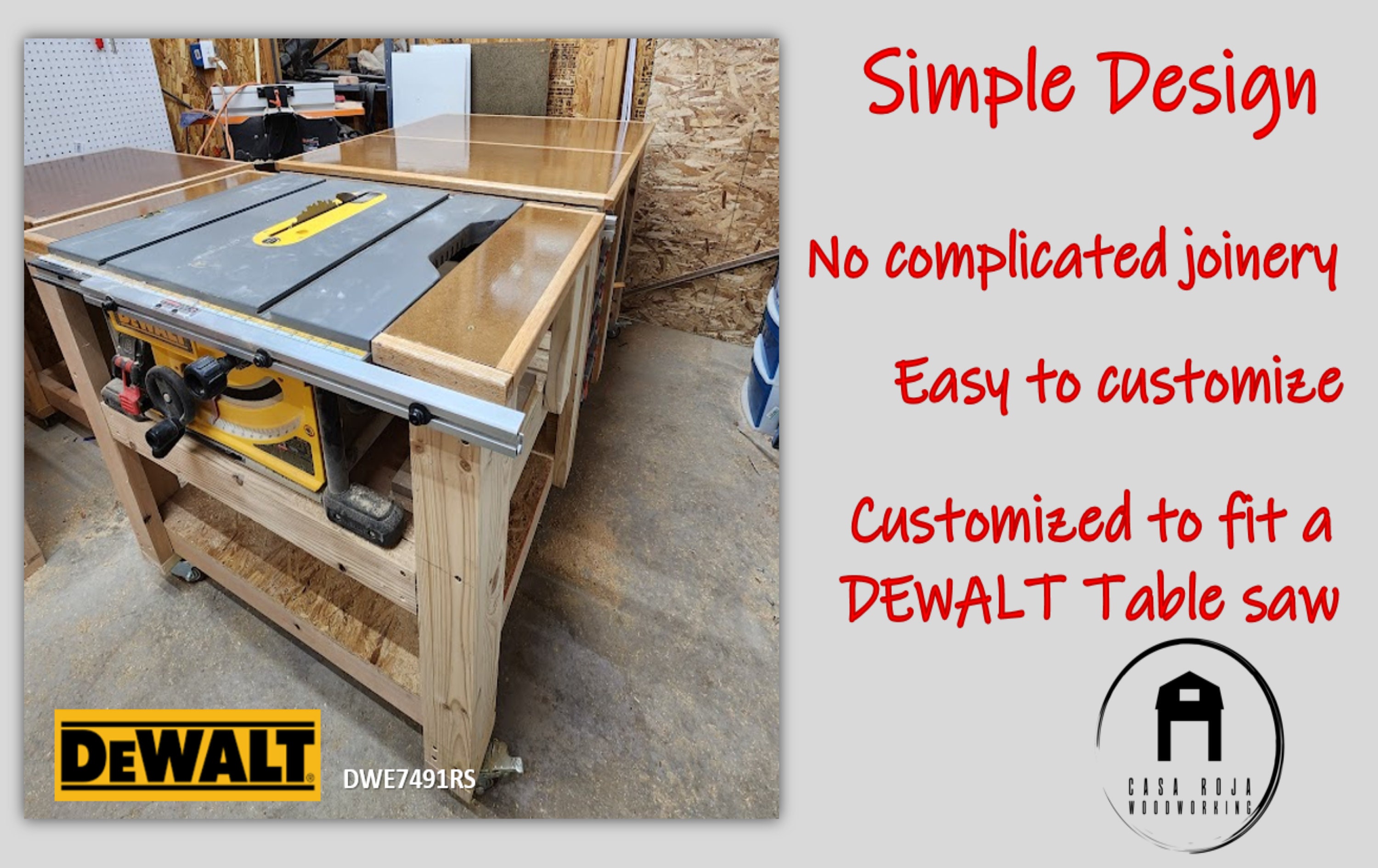 Workbench Built in Table Saw Dewalt DWE7491RS (full Size 4x8 Ft ...