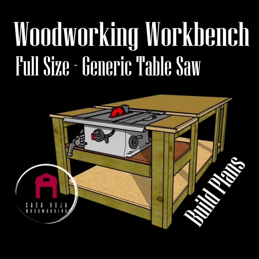 Woodworking Workbench Plans With Table Saw (digital Download) - Etsy