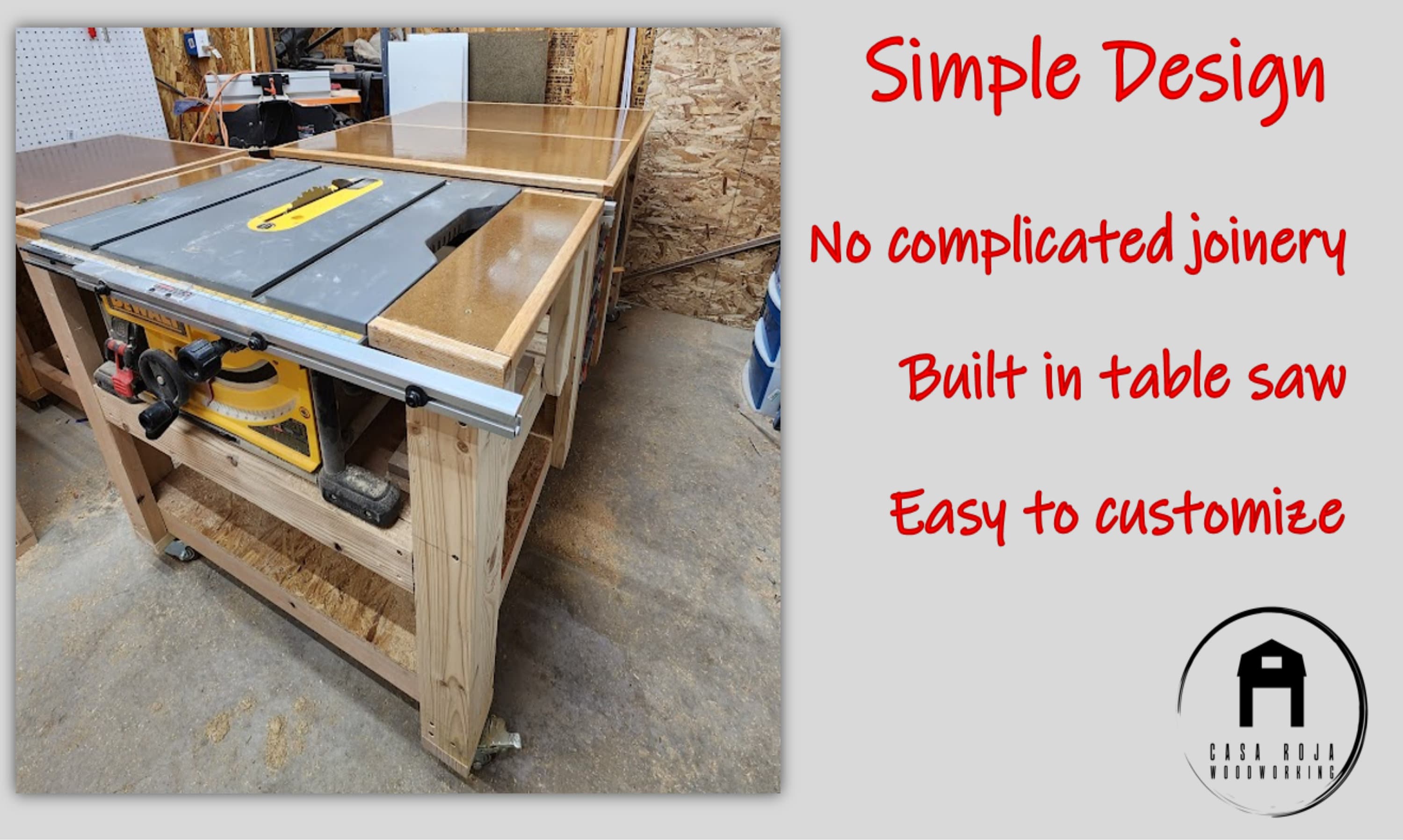 Woodworking Workbench Plans Built in Table Saw Dewalt DWE7491RS - Small ...