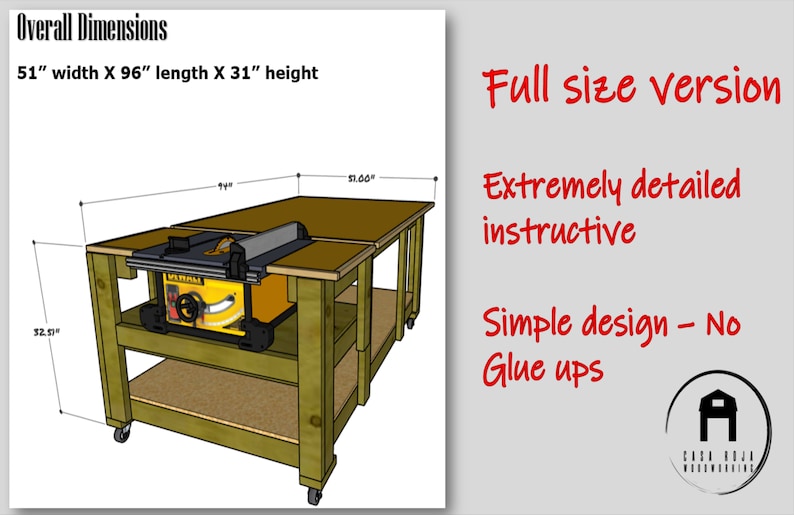 Workbench Built in Table Saw Dewalt DWE7491RS (full Size 4x8 Ft ...