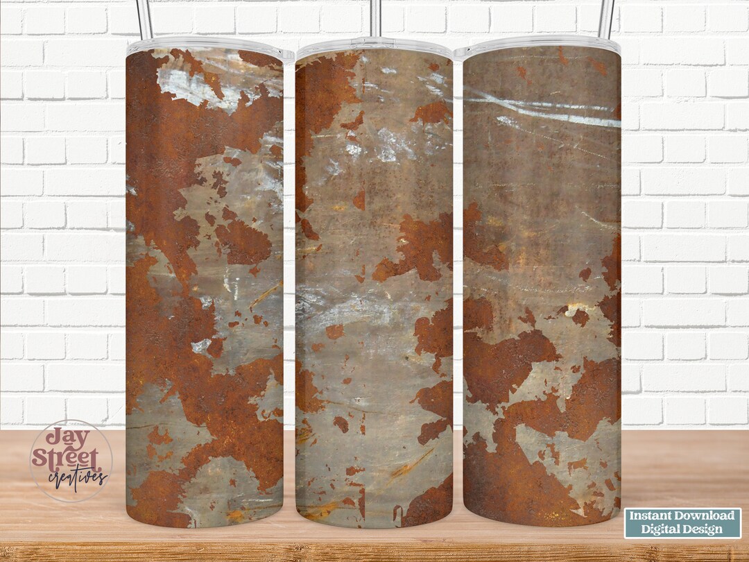 20 Oz Tumbler Wrap, Rusty Grunge Metal Sublimation Design, Guy Tumbler ...