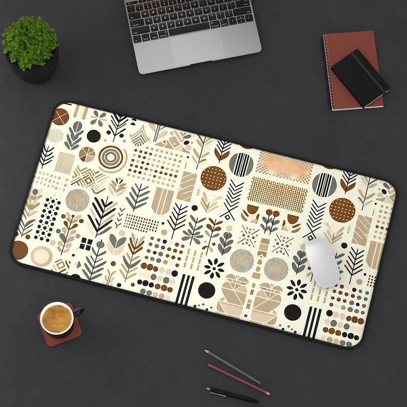 Scattered Boho Desk Mat Desk Protector Keyboard Mat Durable Desk Mat ...