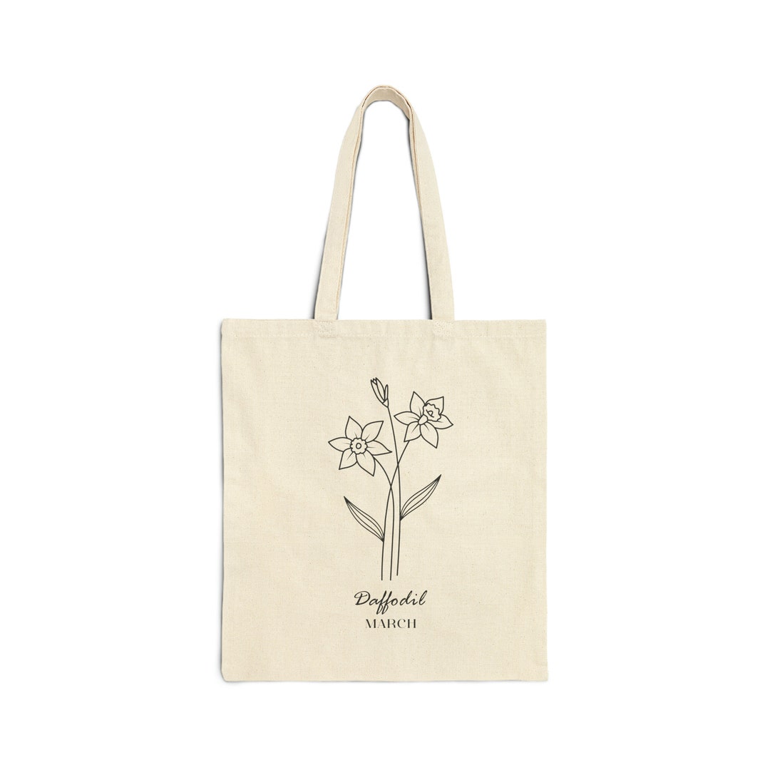 March Flower Cotton Totebag Floral Zodiac Aesthetic Cute Bag Eco ...