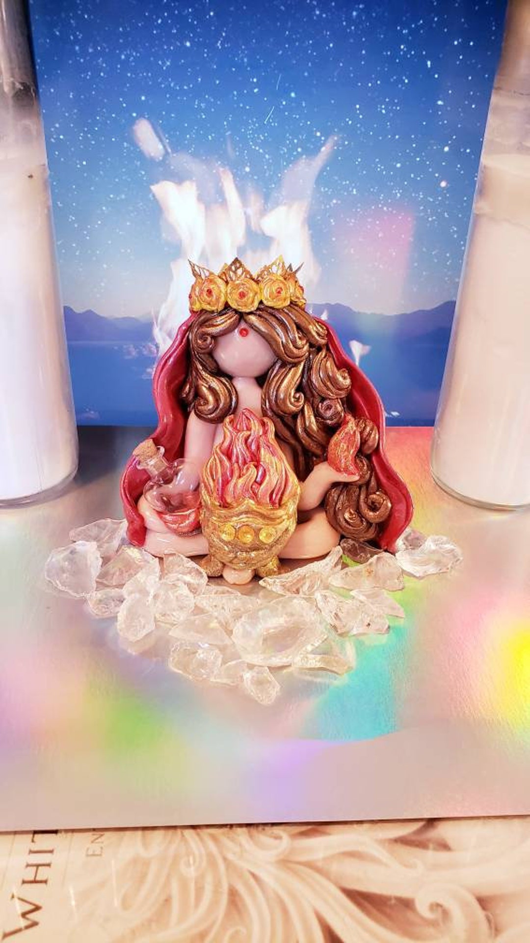 Hestia Greek Goddess of Hearth and Home Holding Garnet Chips - Etsy