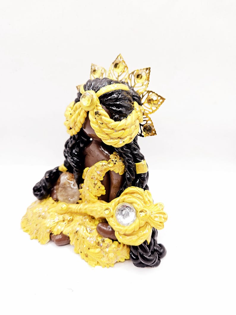 Oshun Goddess Statue | Yoruba Orisha, Citrine & Mirror Altar Decor - Etsy