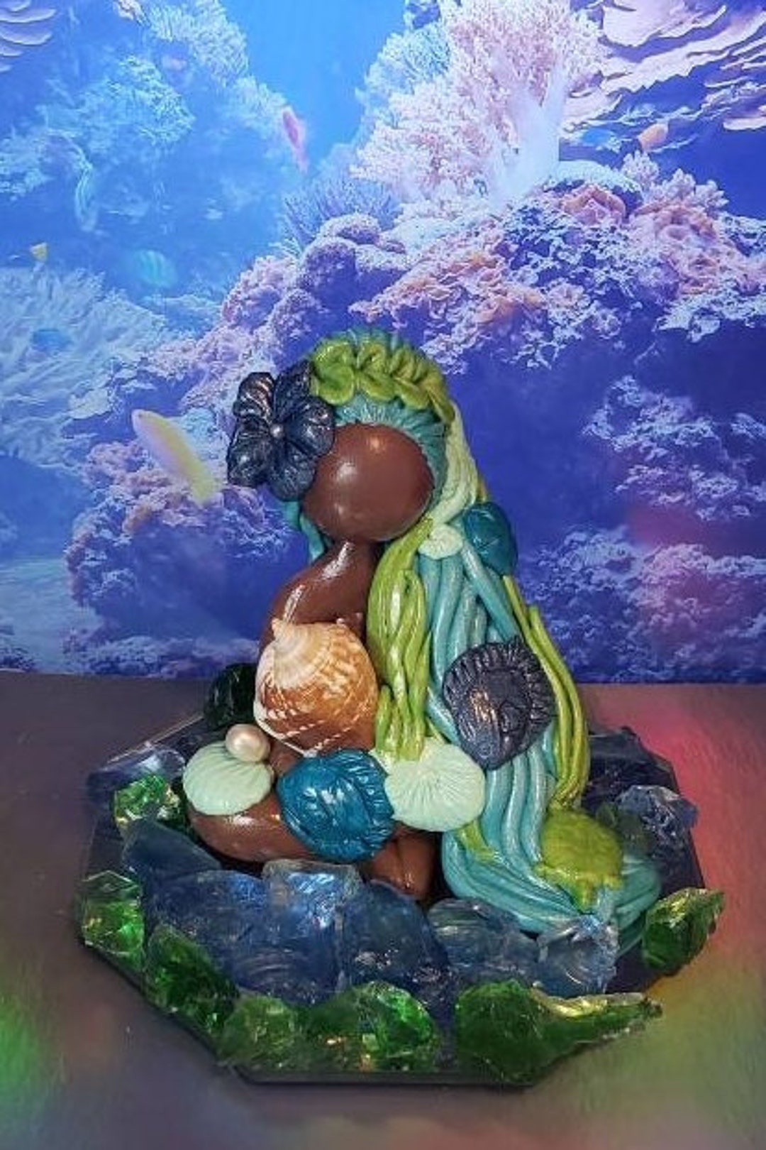 2. Sea Ocean Hawaiian Crystal Goddess Namaka Holding Pearl and Sea ...