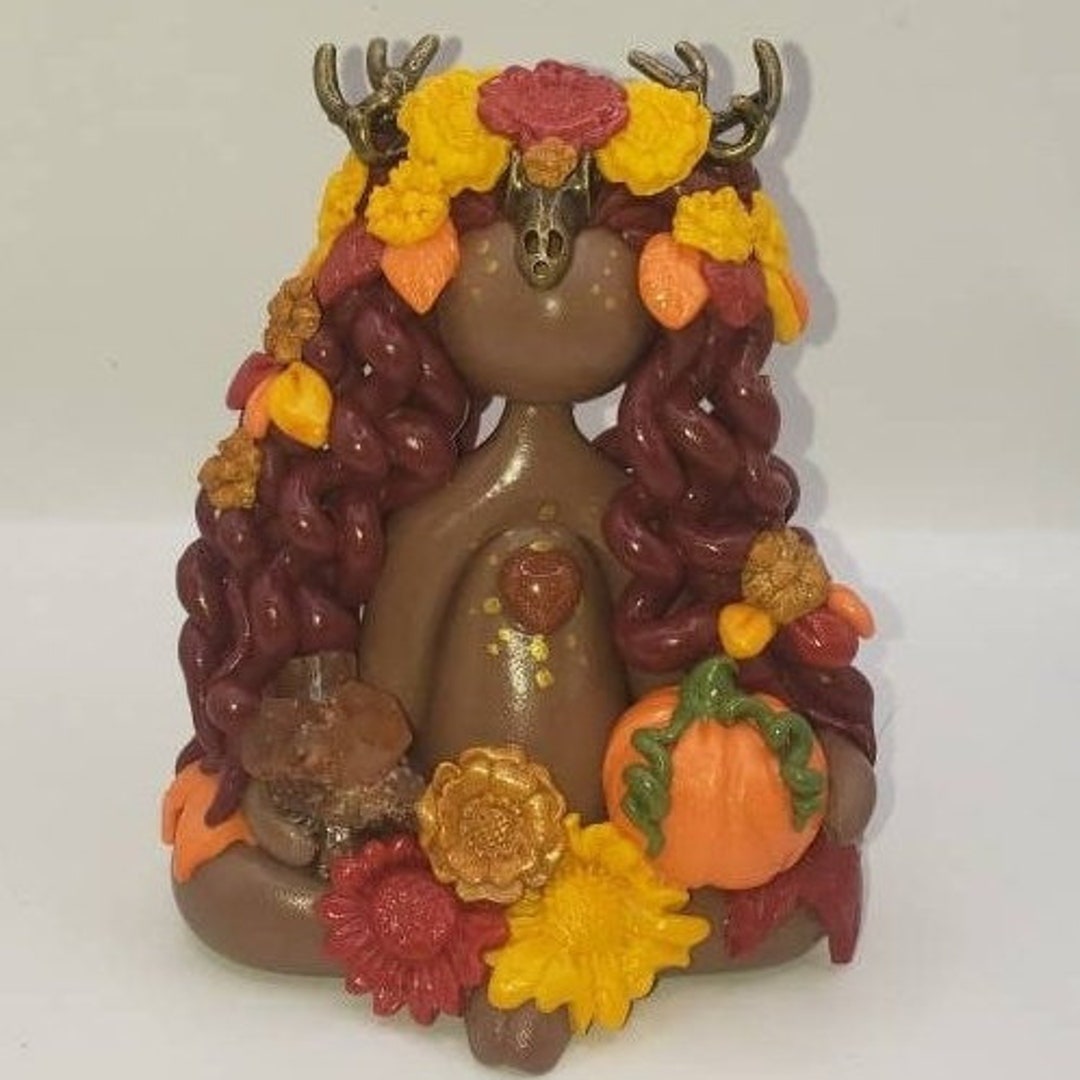 Mabon Crystal Goddess Statue Autumn Equinox Alter Clay Figurine Doll ...