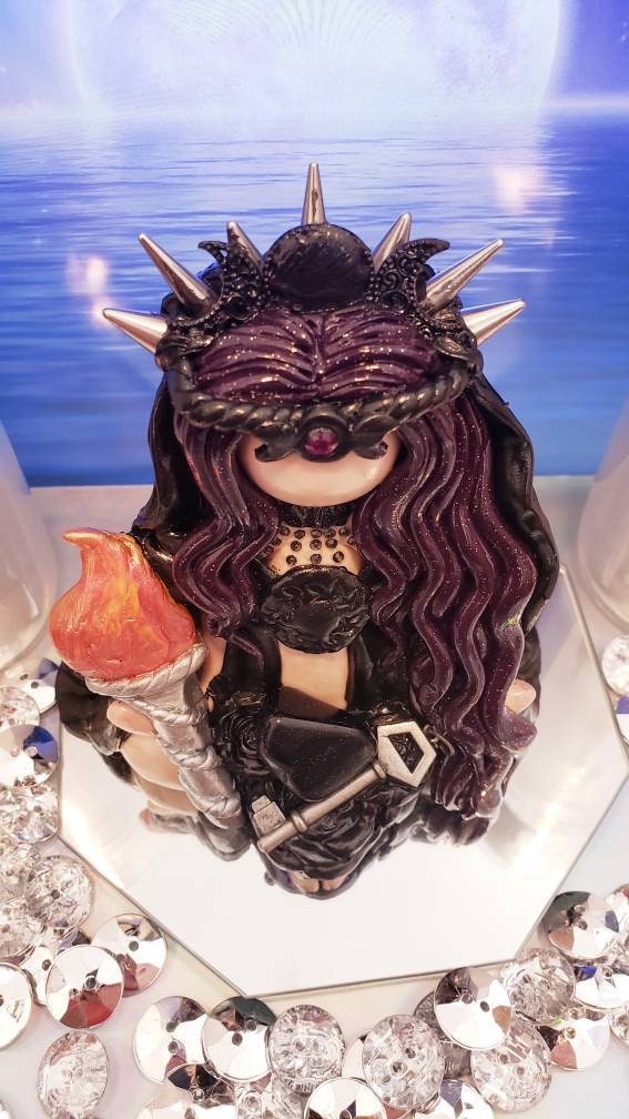 Hecate Triple Moon Goddess Crystal Statue Polymer Clay - Etsy