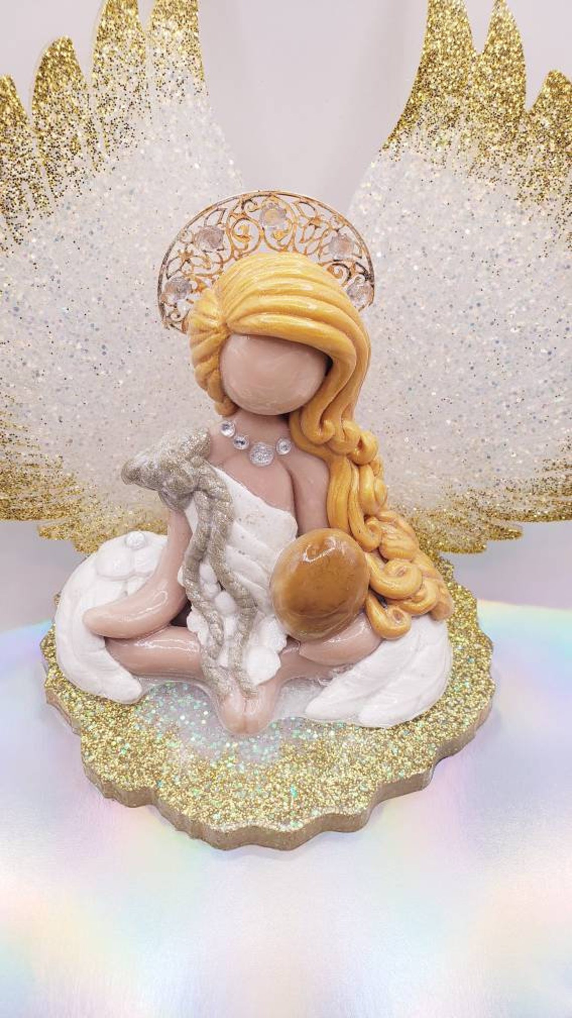 Archangel Gabriel Crystal Goddess Statue Polymer Figurine Doll - Etsy