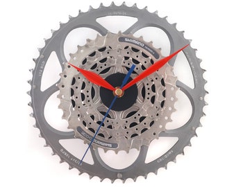 Wall Bike Clock, Bicycle Clock, Cyclist Clock, Recycled Bike Parts ...