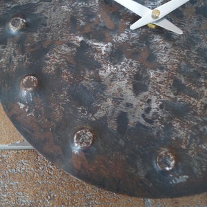 Metal Rusty Wall Clock, Decor Art, Rustic Clock Gift, Steampunk Steel ...