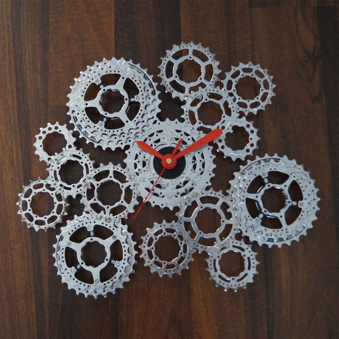 Large Bike Wall Clock Bicycle Clock Cyclist Gift Recycled - Etsy