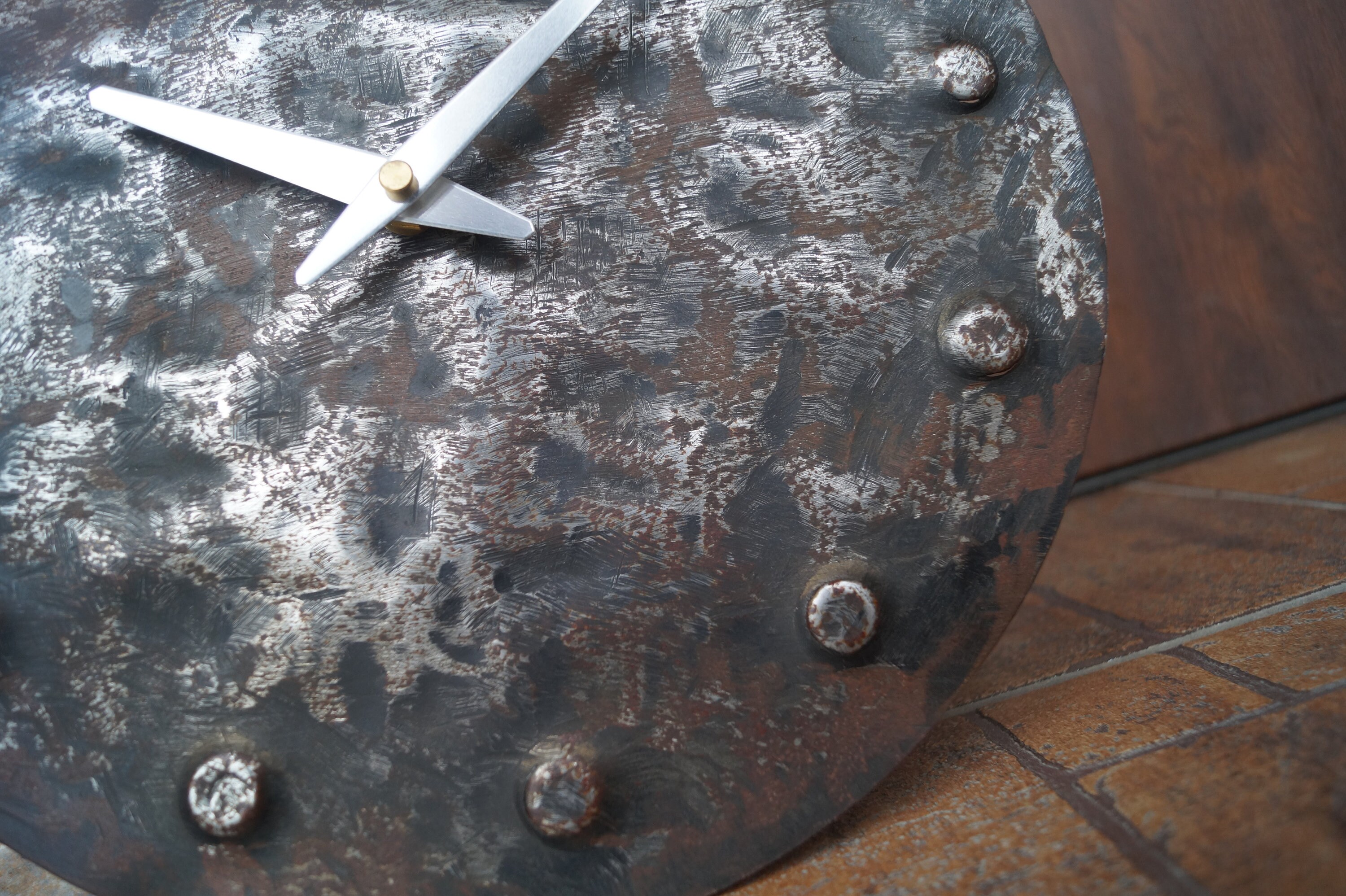 Metal Rusty Wall Clock, Decor Art, Rustic Clock Gift, Steampunk Steel ...