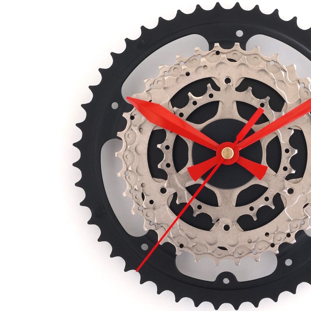 Wall Bike Clock, Bicycle Clock, Cyclist Clock, Recycled Bike Parts ...