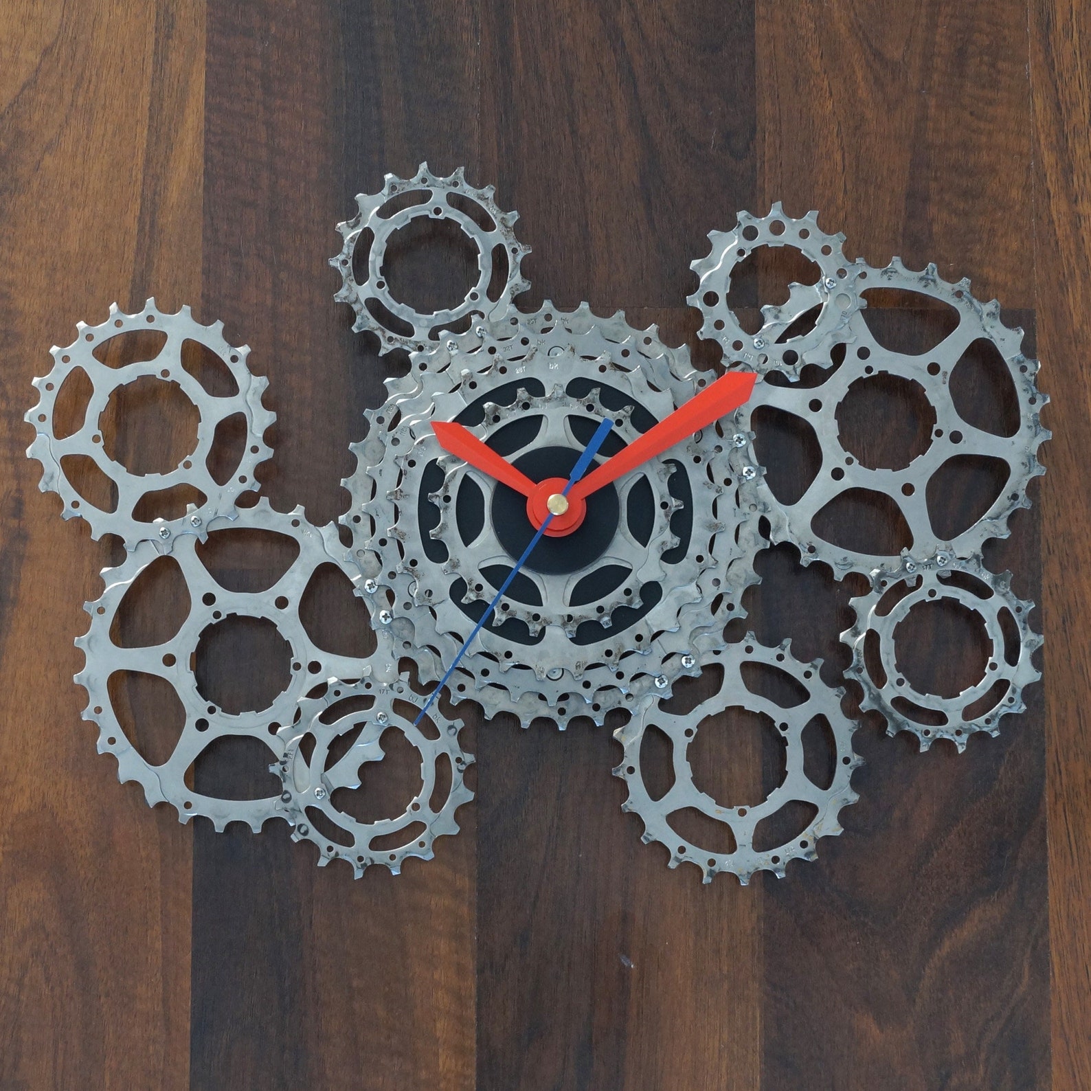 Bike Wall Clock, Bicycle Clock, Cyclist Gift, Recycled Bike Parts, Bike ...