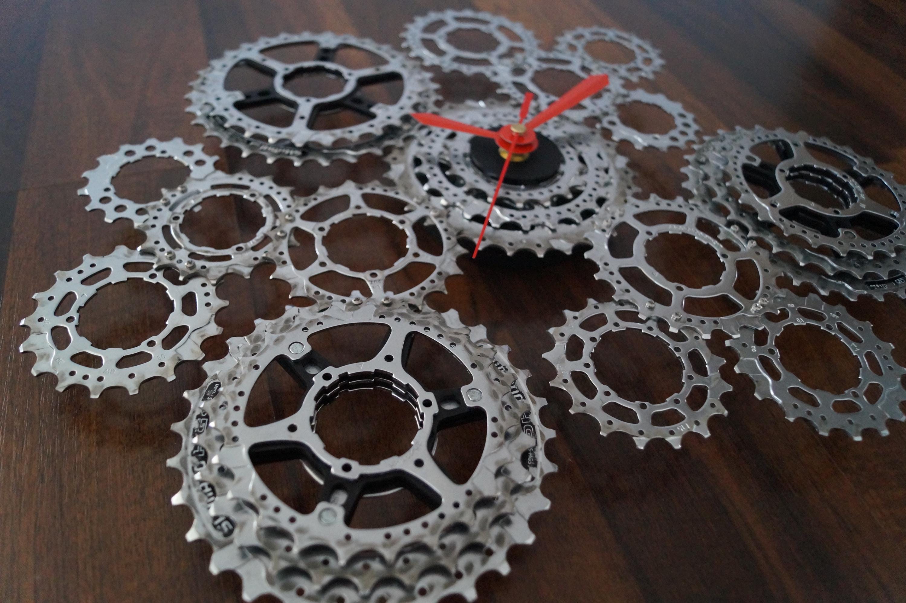 Large Bike Wall Clock, Bicycle Clock, Cyclist Gift, Recycled Bike Parts ...