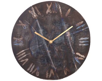 Metal Rusty Wall Clock, Decor Art, Rustic Clock Gift, Steampunk Steel ...