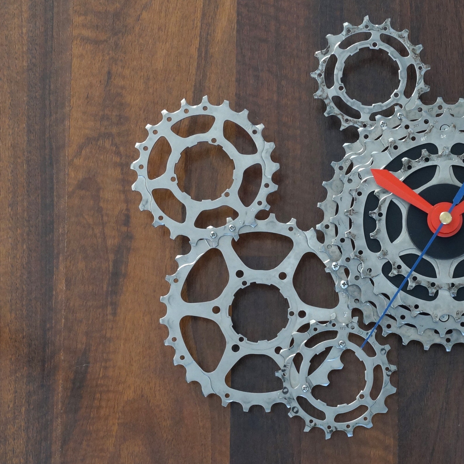 Bike Wall Clock, Bicycle Clock, Cyclist Gift, Recycled Bike Parts, Bike ...