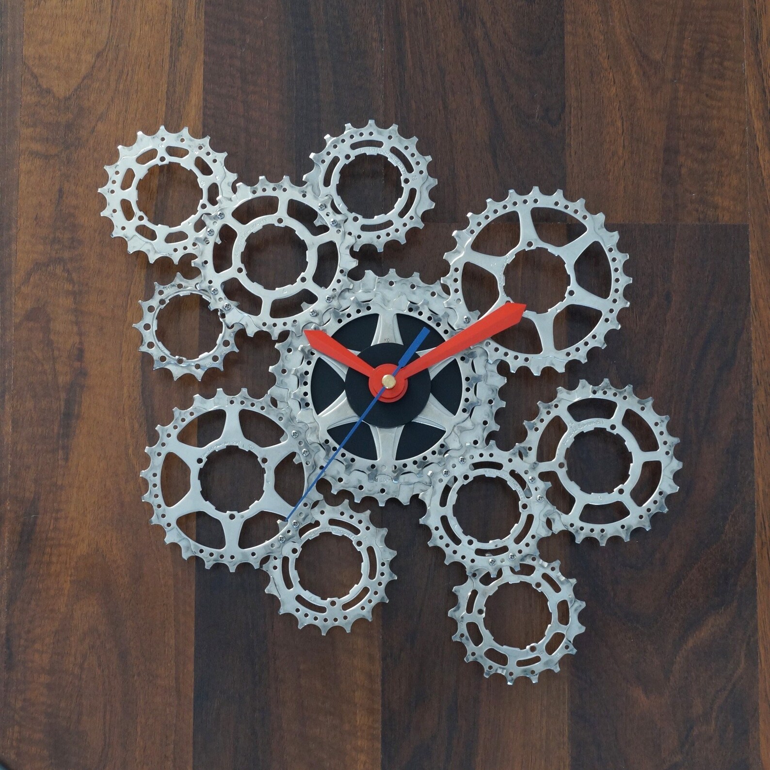 Bike Wall Clock, Bicycle Clock, Cyclist Gift, Recycled Bike Parts, Bike ...