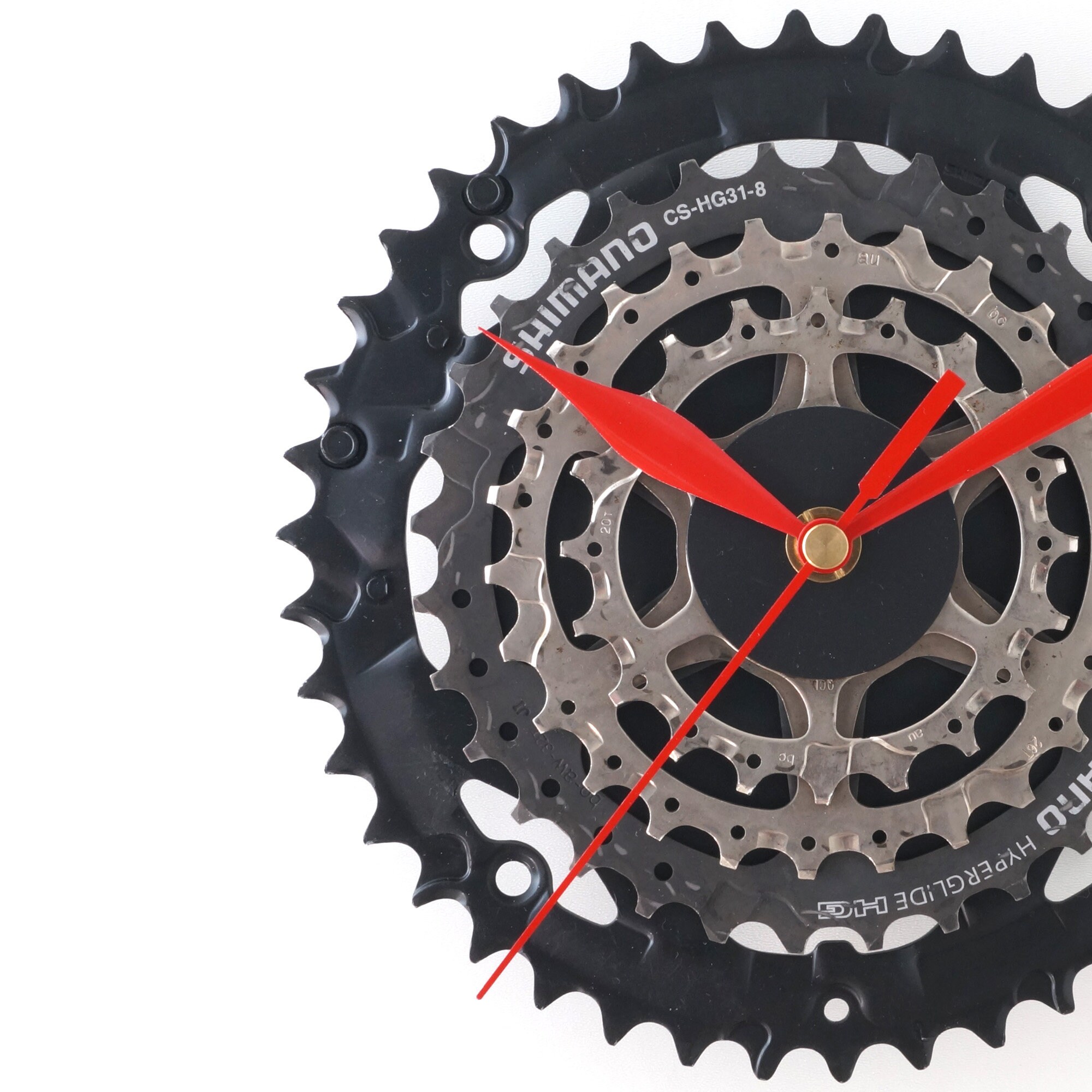 Bike Wall Clock, Bicycle Clock, Cyclist Clock, Recycled Bike Parts ...