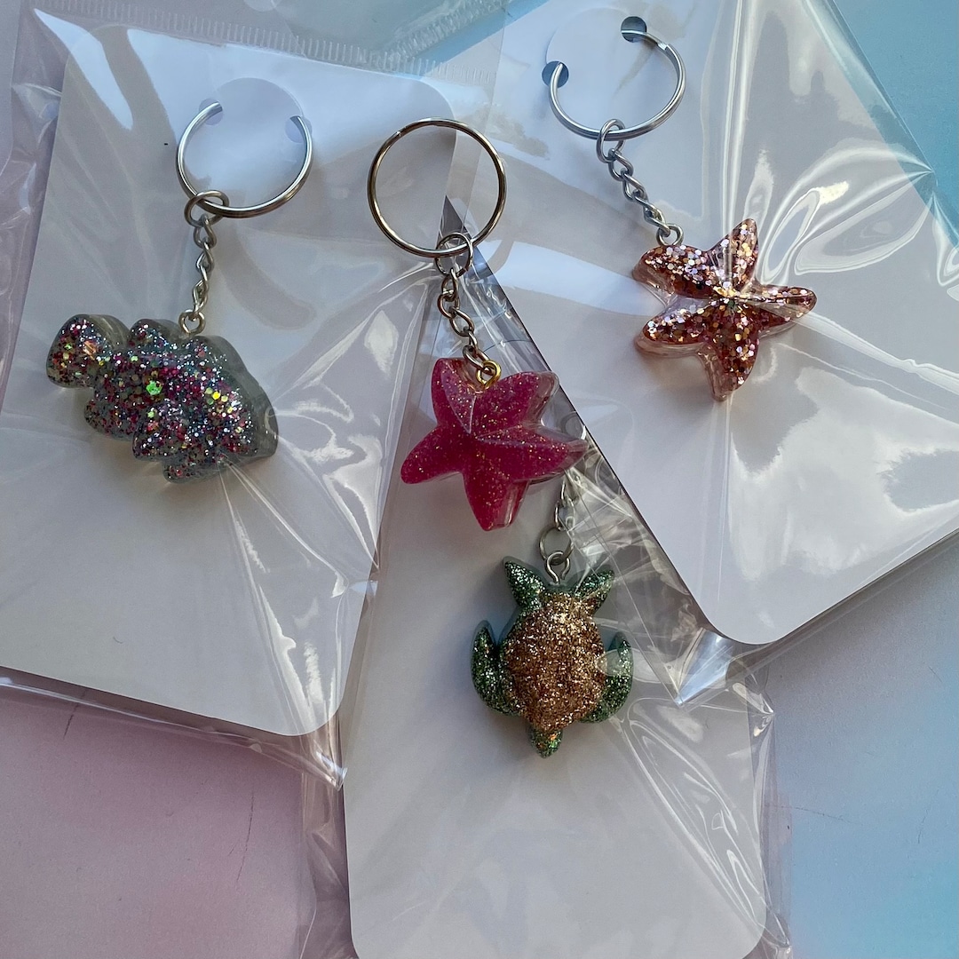Sea Creature Keychain Keyring Key Accessory Keychain Glitter Keychain ...