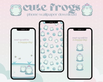 Kawaii Frog Wallpaper - Etsy