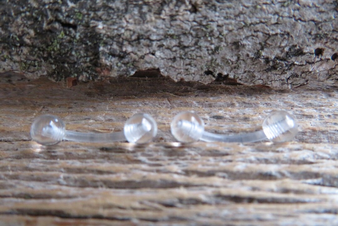Set of Two Bioflex Clear Retainer Curve Eyebrow Ring Rook - Etsy