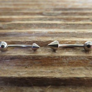 Black IP Spike Vertical Lip 16G 100% Surgical Steel Curve Eyebrow Rook ...