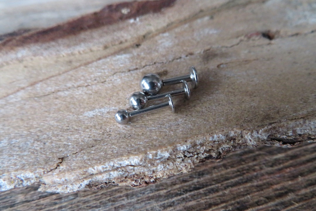 14G Basic Barbell Labret Surgical Steel Ball Cartilage Monroe - Etsy