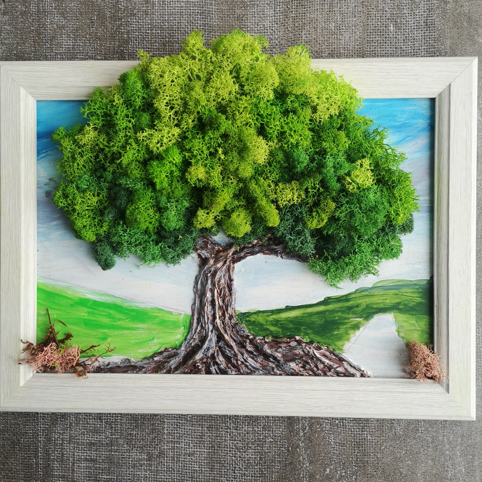 Green Moss Wall Art,moss Tree, Wall of the Tree of Life, Painting ...