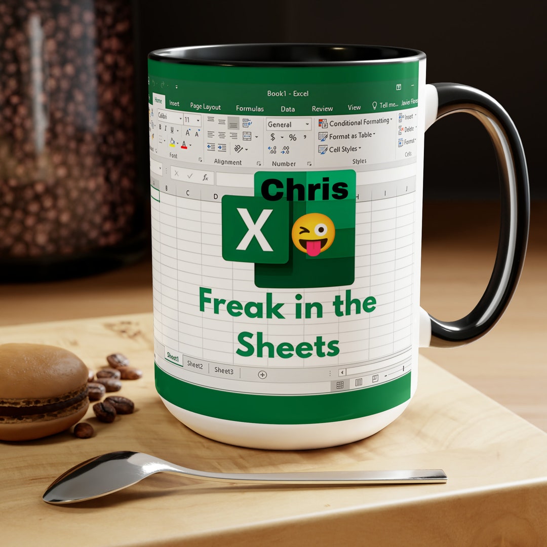 Personalized Freak in the Sheets 15 Oz Mug Excel Coffee Mug Spreadsheet ...