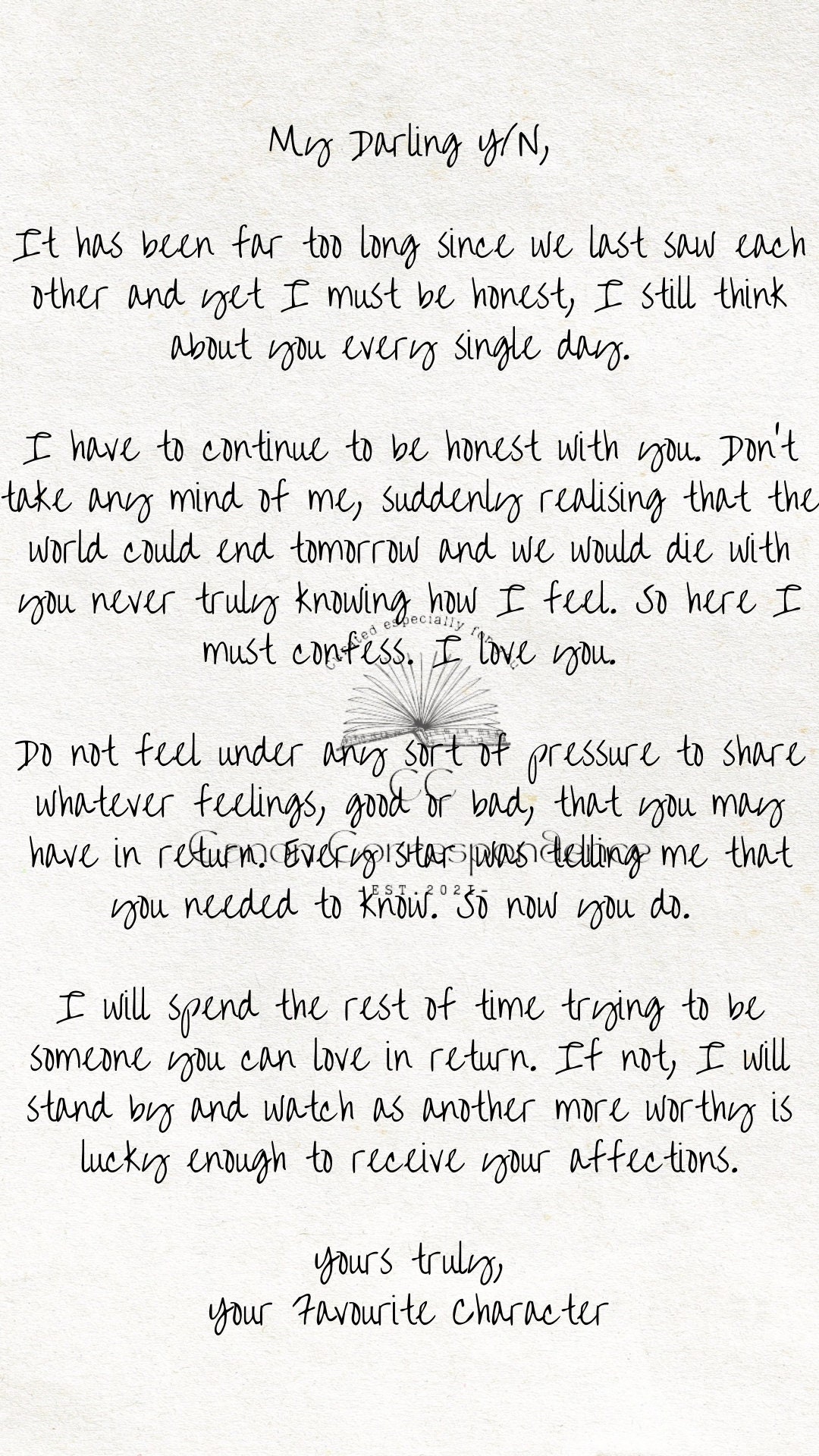 Fictional Character Letter - Etsy