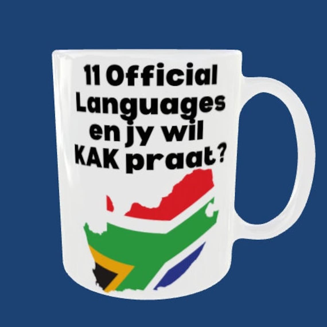 KAK Praat South African Funny Coffee Cup, 11 Official Languages South ...