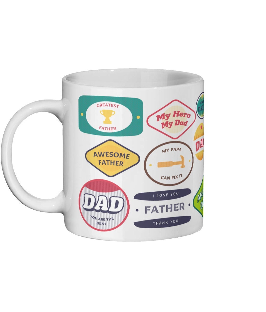 Fathers Day Coffee Cup, Dad's Tea Mug, Best Dad Glossy White Ceramic ...