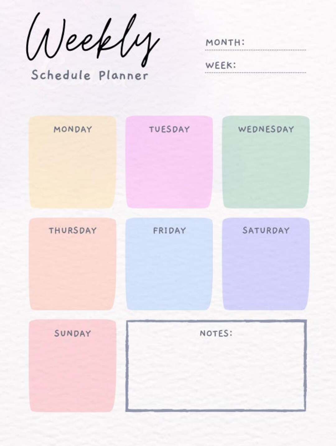 Weekly Planner - Etsy