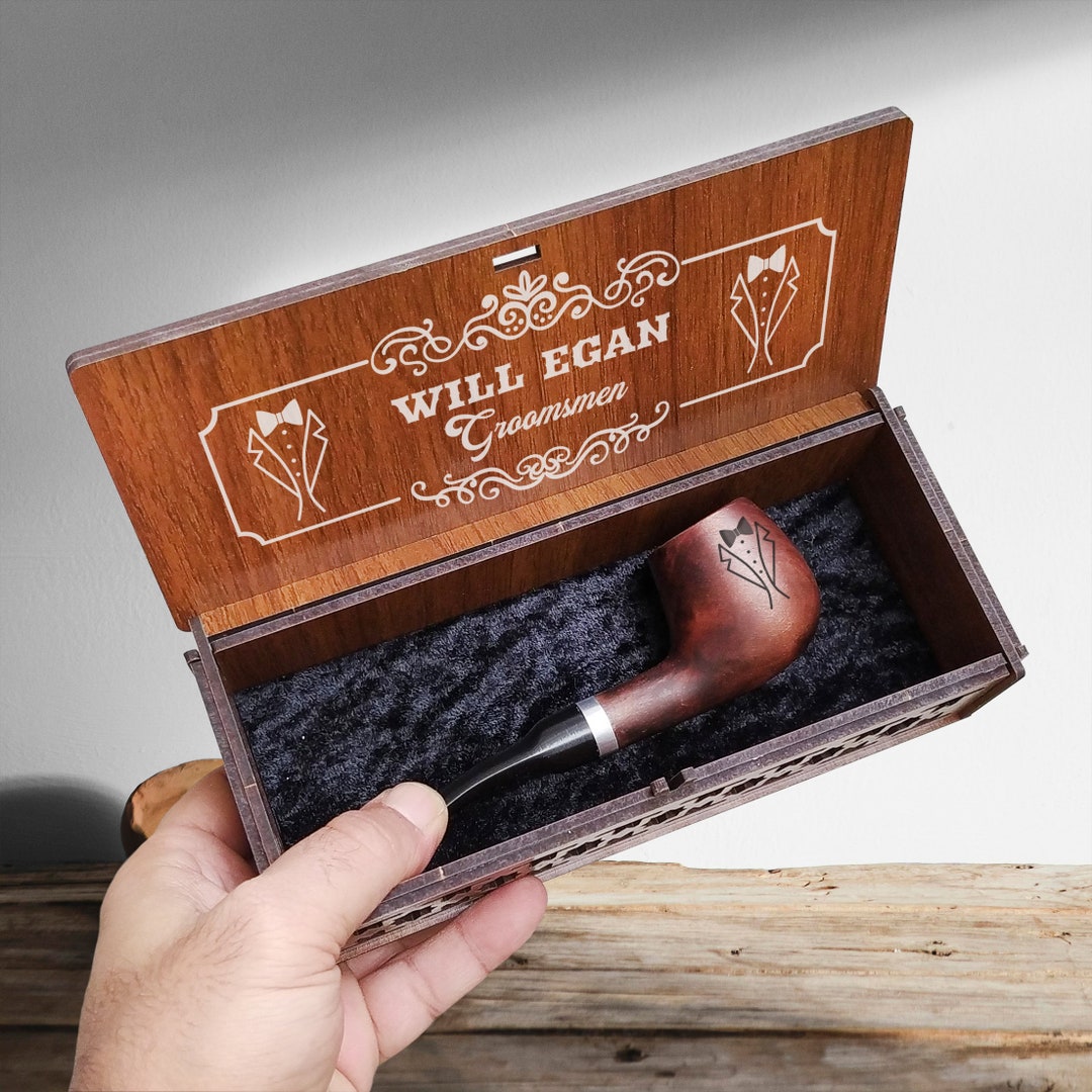 Custom Wooden Pipe Gift for Groomsmen or Groom Custom Wooden - Etsy
