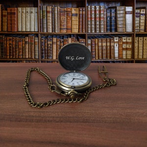 Custom Pocket Watch Anniversary Gift - Personalized Gift Box With Name ...