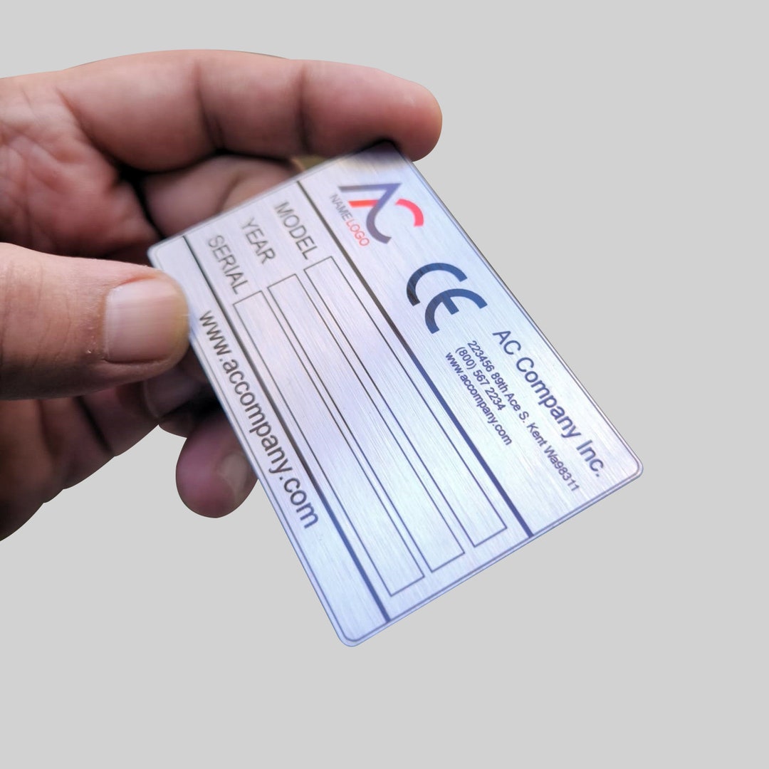 Custom Metal Plates: Barcode, Asset & Rating Tags (3.15x1.97 Inches) - Etsy