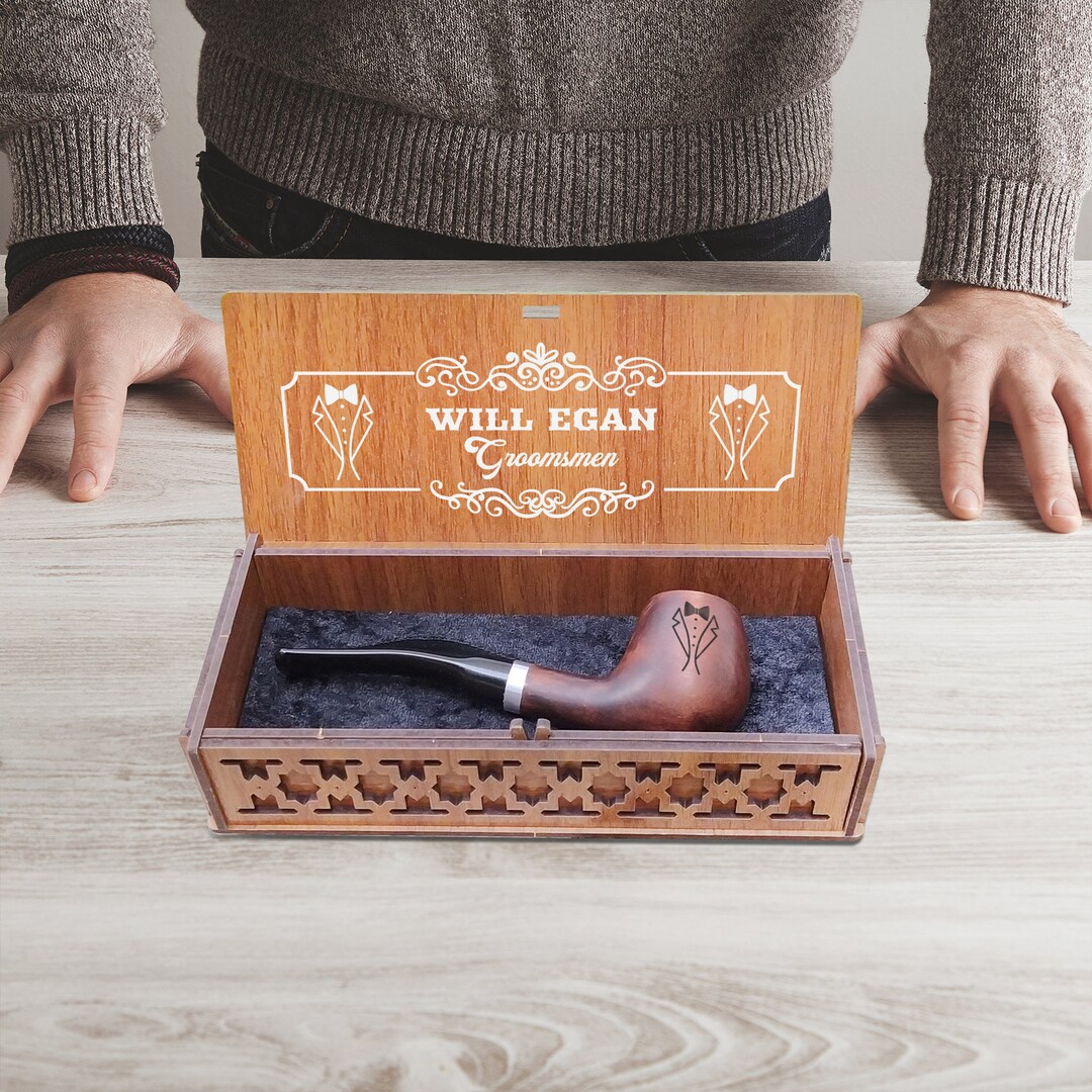 Custom Wooden Pipe Gift for Groomsmen or Groom - Custom Wooden Pipe ...