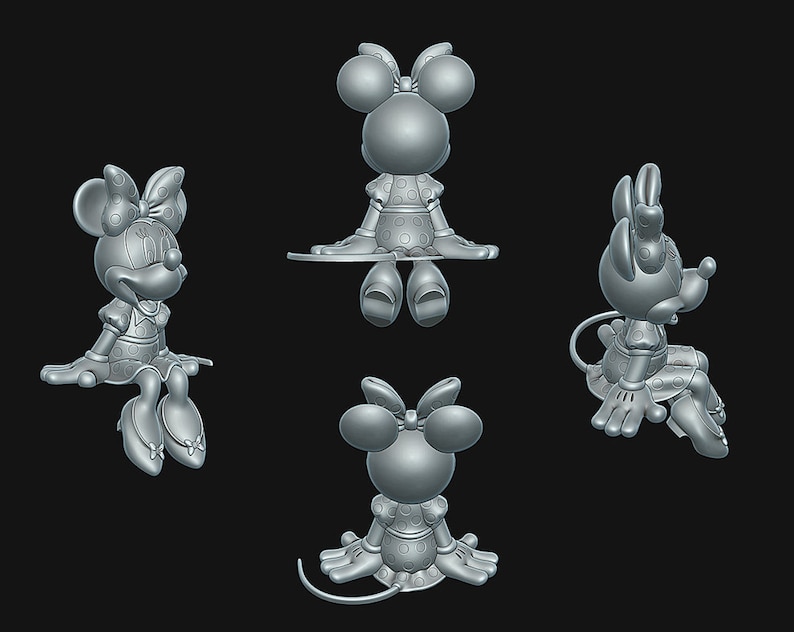 Minnie Mouse STL 3D Print Files for Digital Download and 3D - Etsy