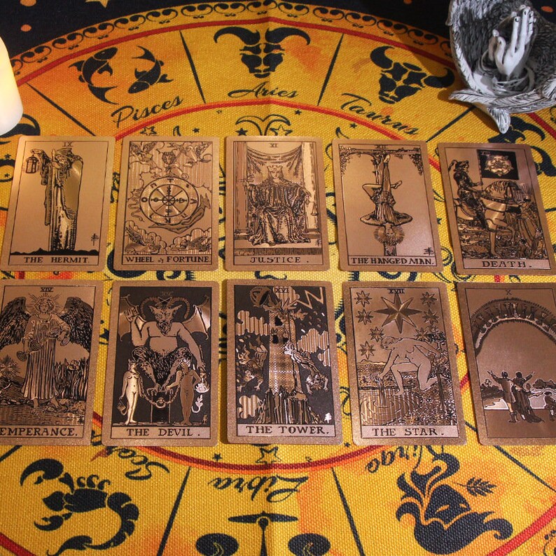 Rose Golden Tarot Plastic Tarot Cards With Boxes and Tarot - Etsy