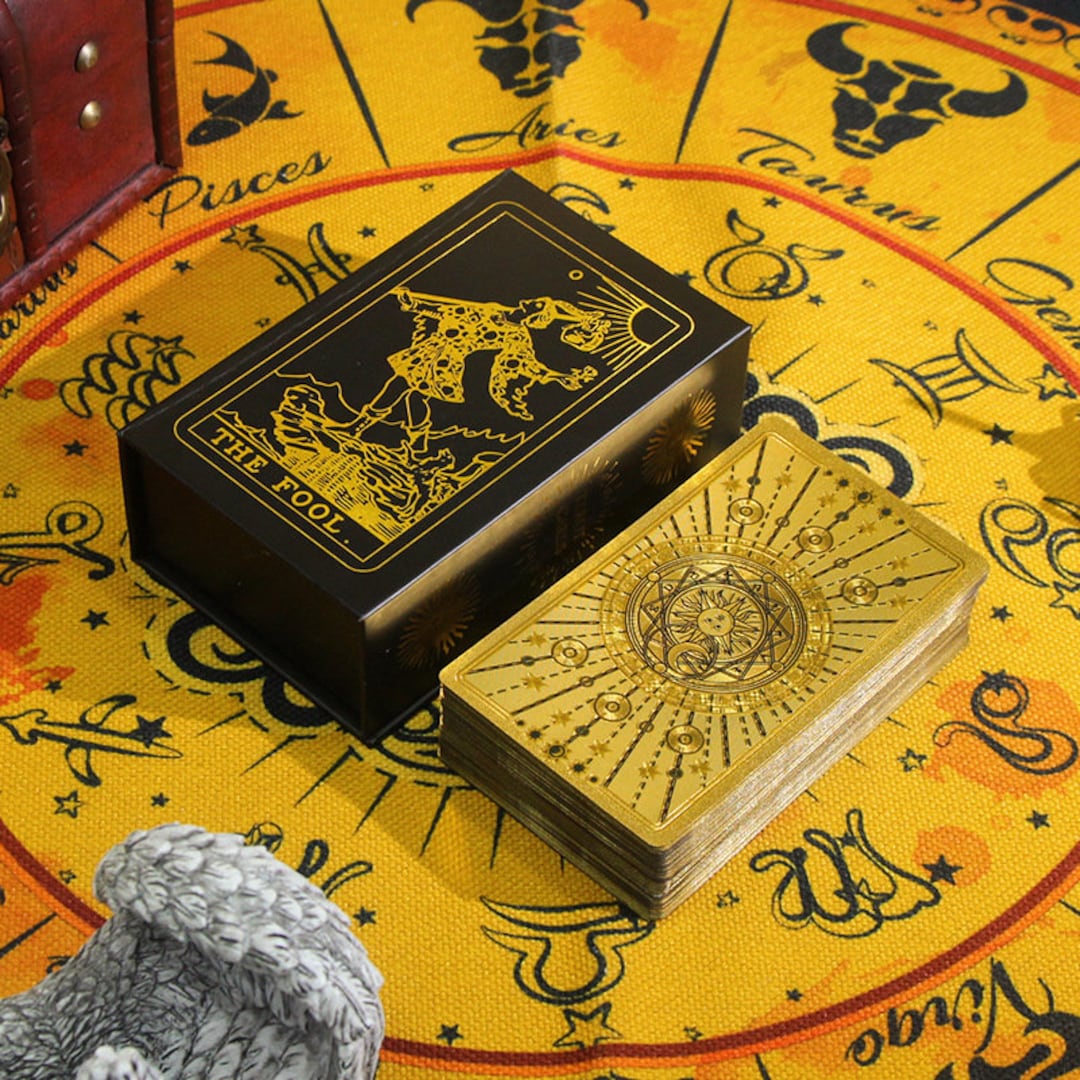 Sun Gold Foil Tarot Cards, Gold Foil Tarot Cards Setplastic Tarot Cards ...