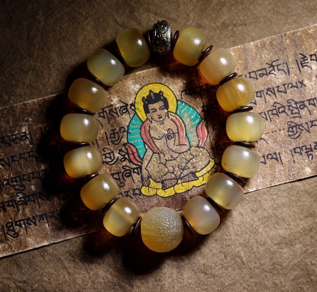Natural Horns Goat Buddha Bead Strings, Tibetan Buddhist Beaded ...