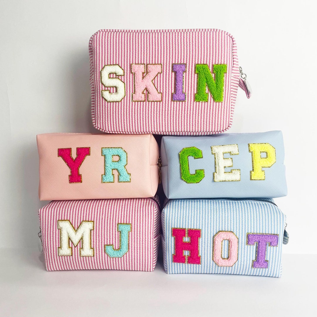 Customized Letter Bags,custom Nylon Pouch , Makeup Bag Chenille Patch ...