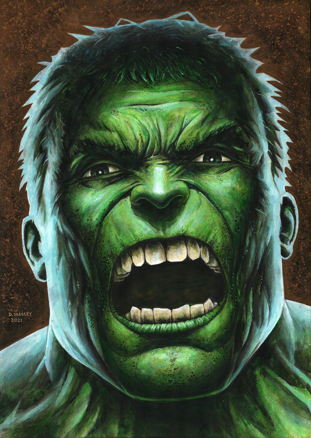 The Hulk A4 Original Art Print Acrylic Painting - Etsy