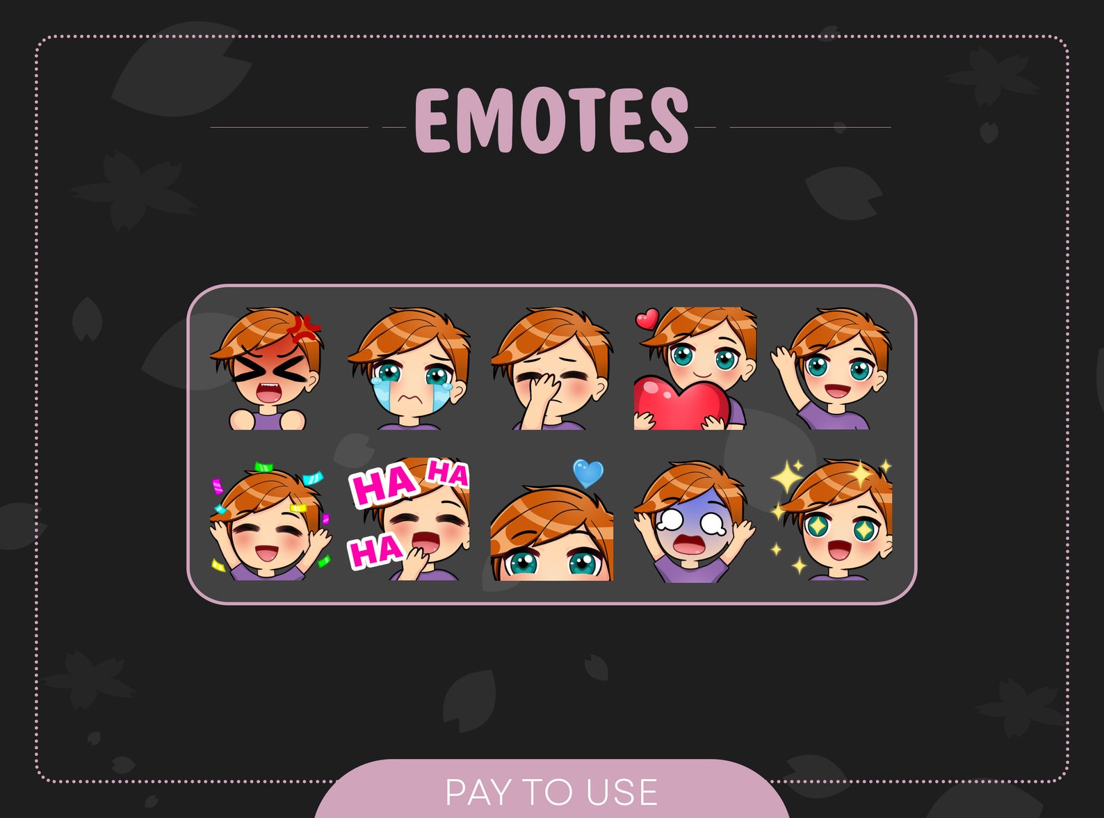 Red Hair Guy Emotes Pack for Twitch Youtube Streamers or | Etsy