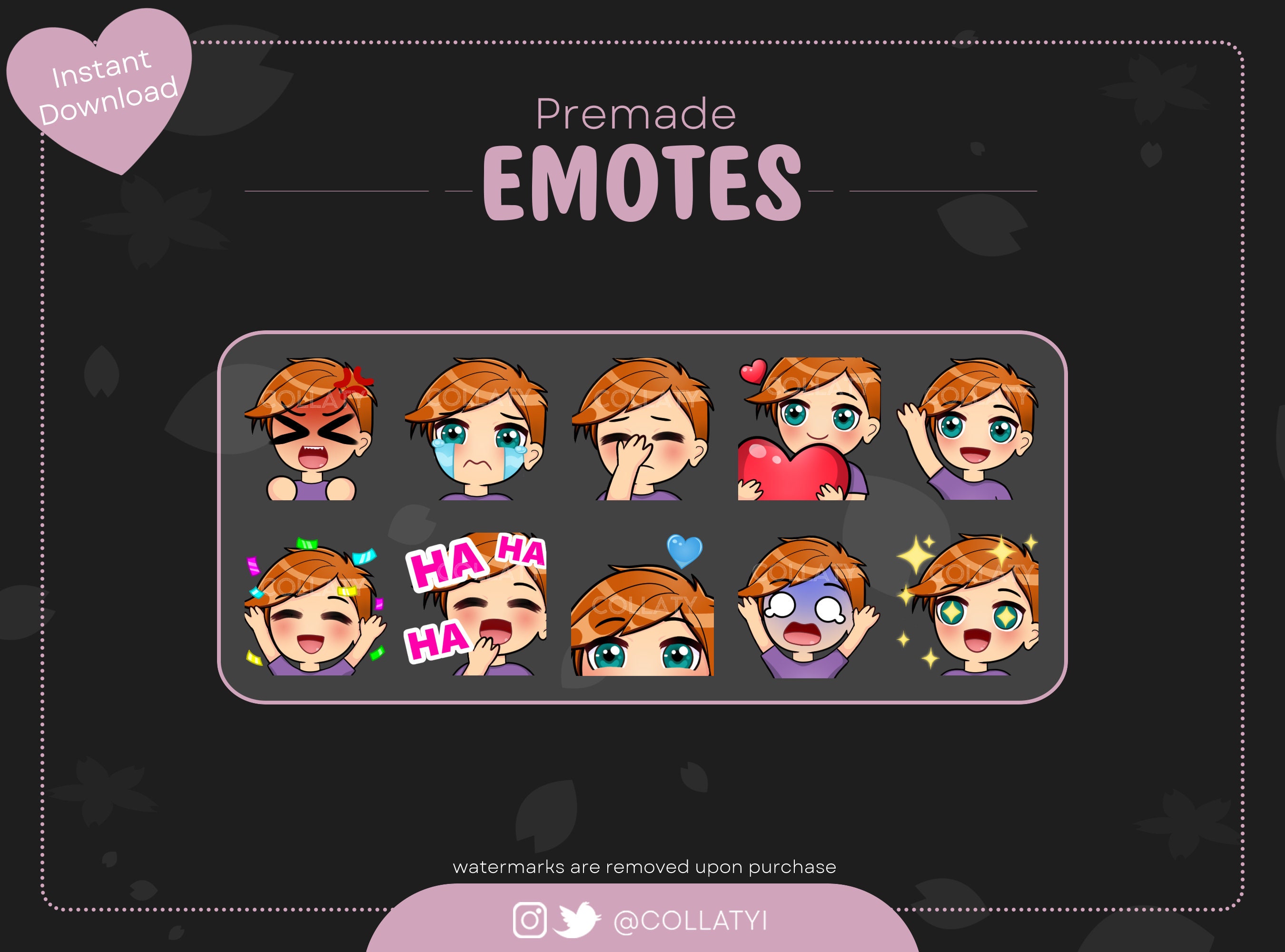 Red Hair Guy Emotes Pack for Twitch, Youtube Streamers or Discord ...